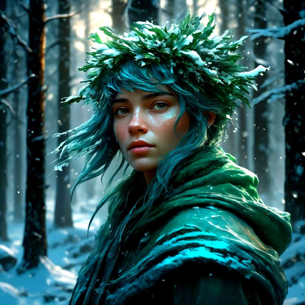 Winter in the fae forest - Celestial Winter Sprite in Fae Fo...
