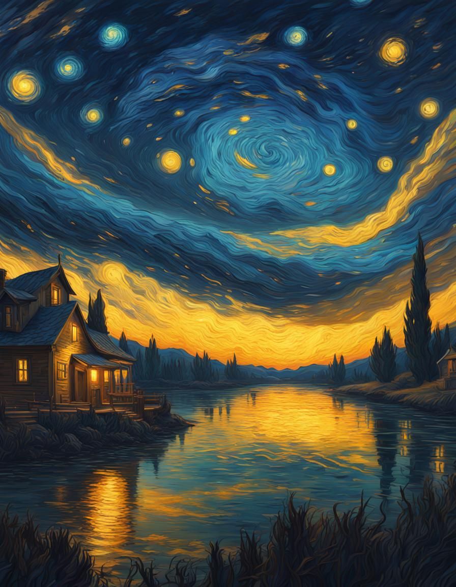 A modern interpretation of Starry Night - AI Generated Artwork ...