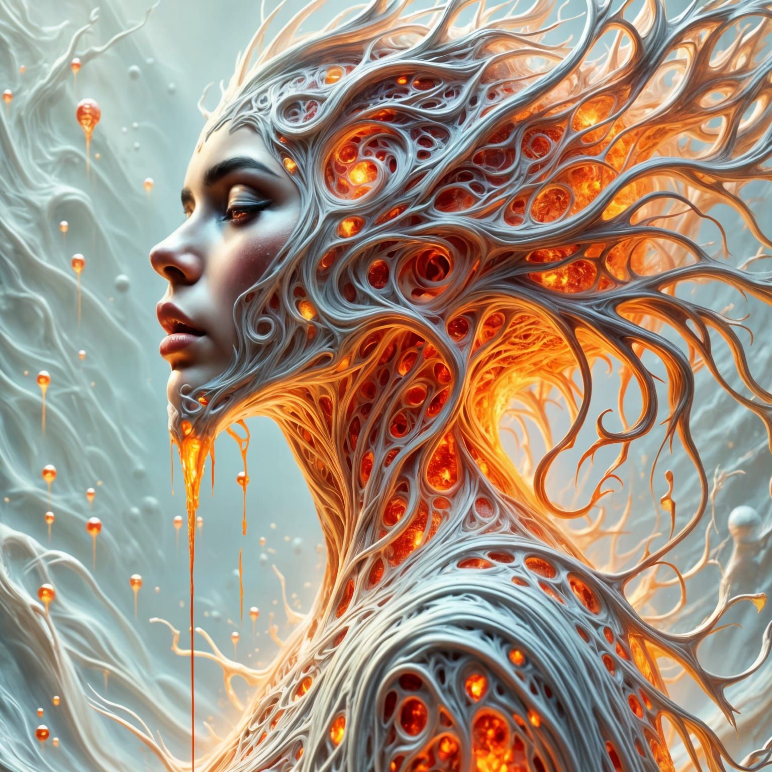 Oozing Evil - Surreal Demon Emerges from Fiery Abyss in Hype...