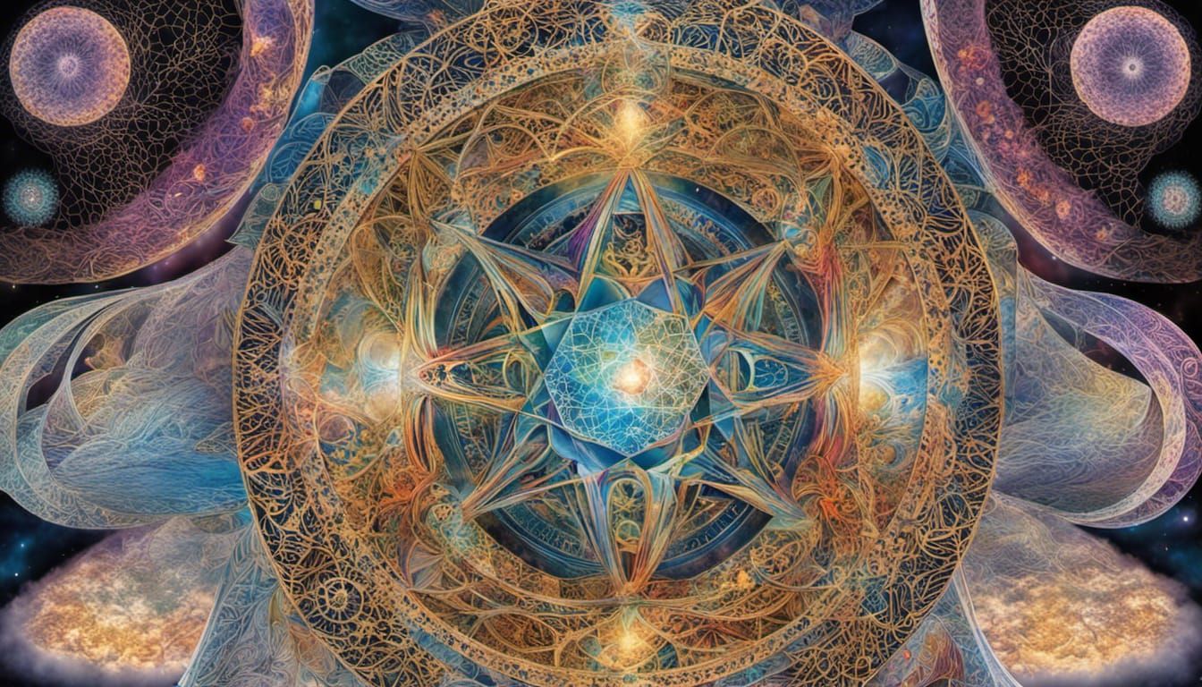 Fraktyle wave function, Quantum Zentangle, 5d shading, Metatron's cube ...