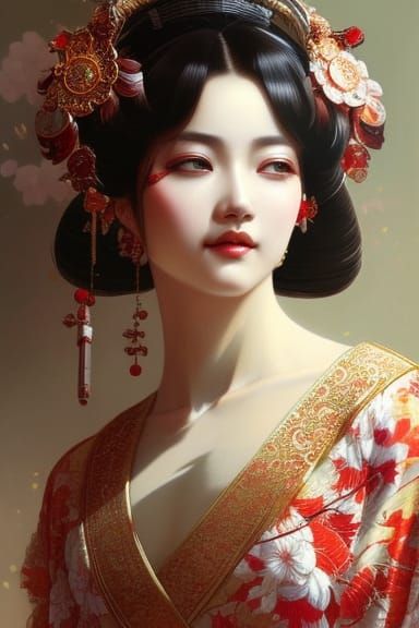 Vintage Japanese beauty - AI Generated Artwork - NightCafe Creator