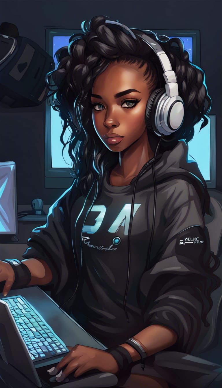 Black Girl Gamer Drawings at Fernando Ward blog