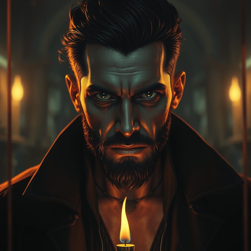 dark unsettling painting of a man 8k resolution concept art portrait by ...