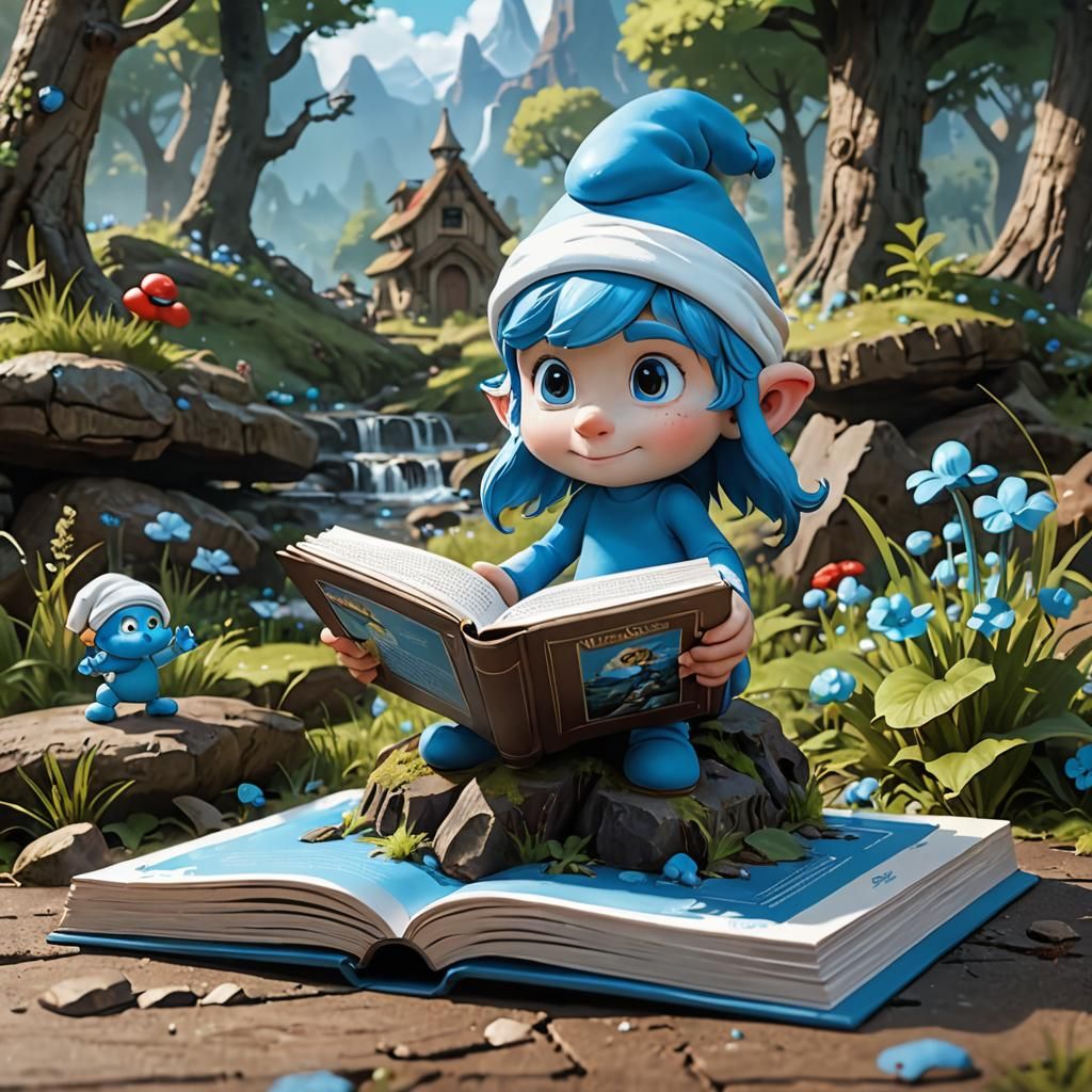pop-up smurf book - AI Generated Artwork - NightCafe Creator
