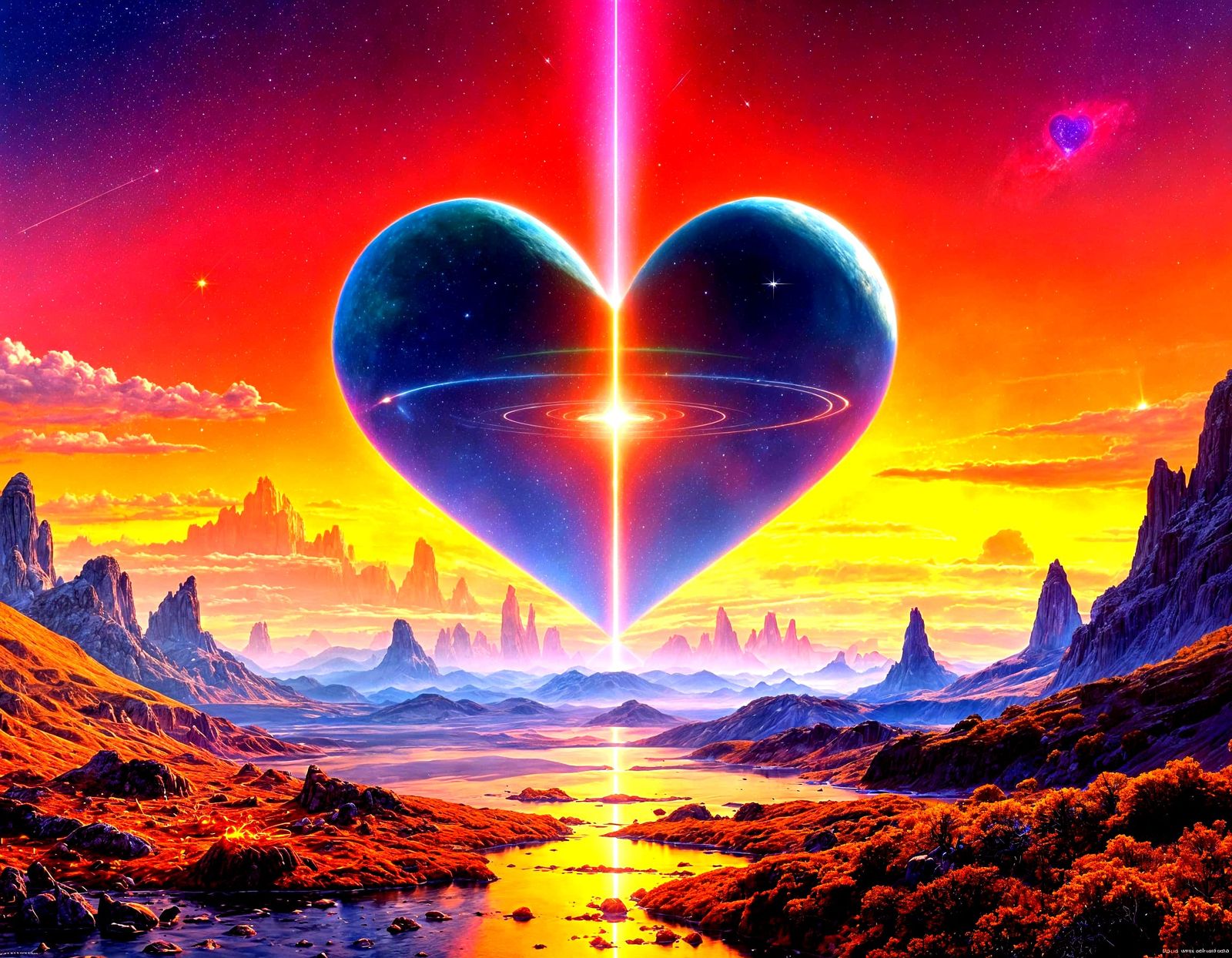 Cosmic Heart Beats in the Pleiades - AI Art