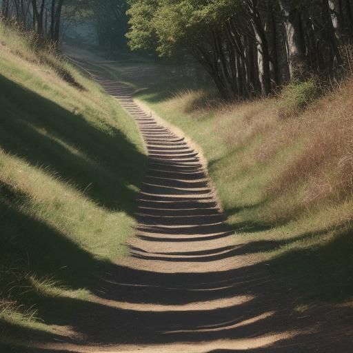 A path going down a hill - AI Generated Artwork - NightCafe Creator