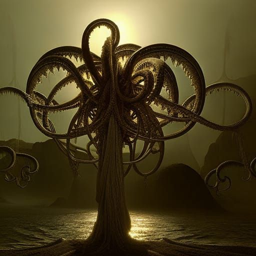 alien; dreamcatcher, tentacles; eldritch horror, lovecraftian; 8k ...