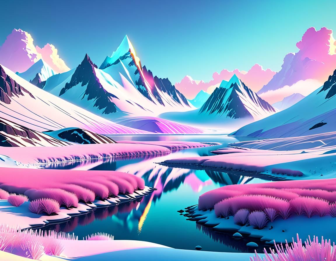 Pastel Color Artic Snowscape :: Cinematic atmospheric beautiful ...