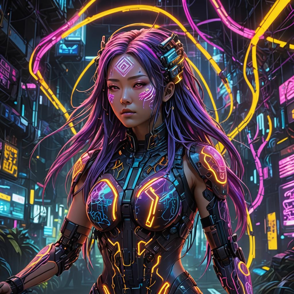 NEON CYBORG SERIES - AI Generated Artwork - NightCafe Creator