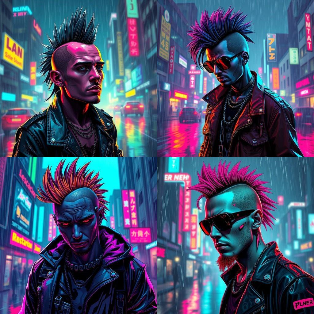 "Cyberpunk Mohawk Man - "Cyberpunk Mohawk Man
