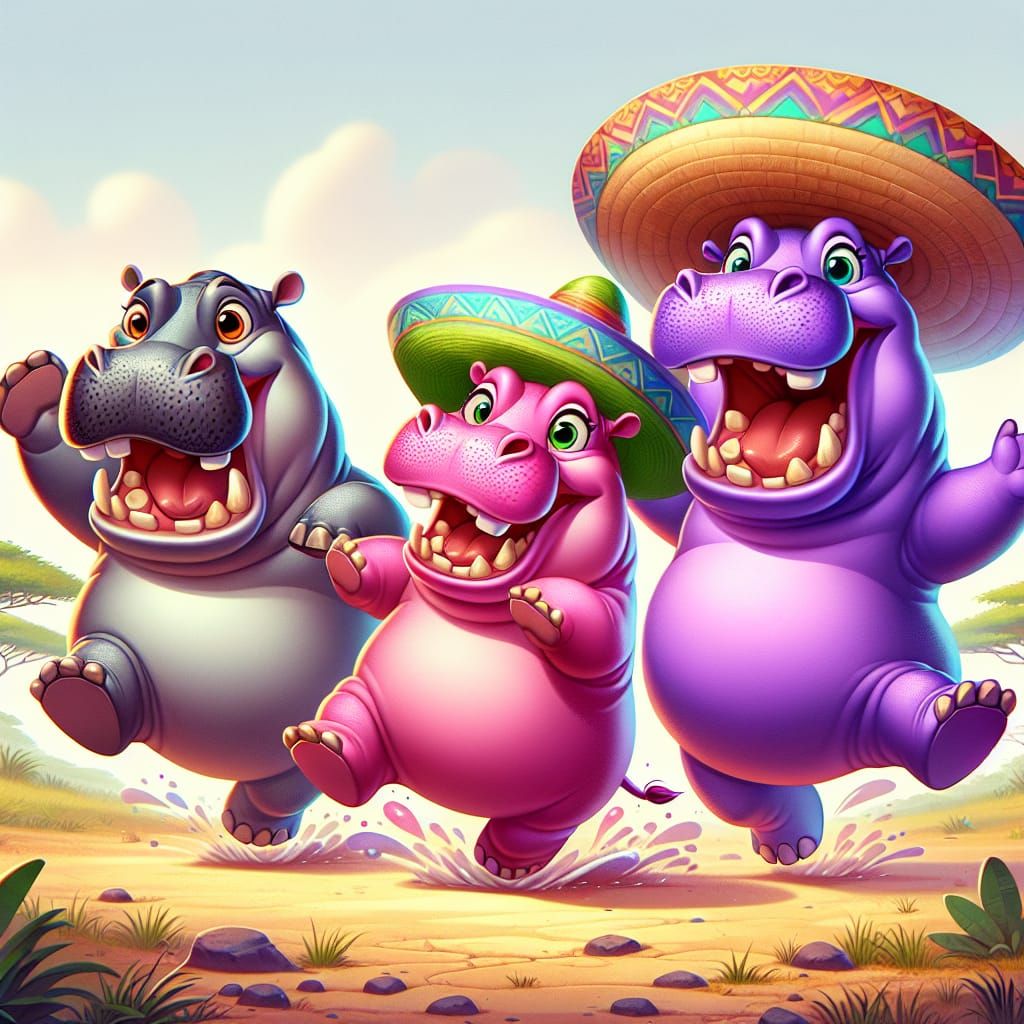 Happy Hippos Hopping Hilariously - Happy Hippos Hopping Hila...