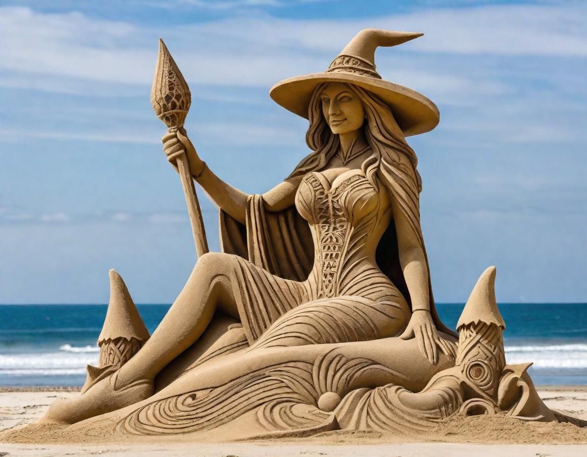 Witch Sand Sculpture - AI Generated Artwork - NightCafe Creator