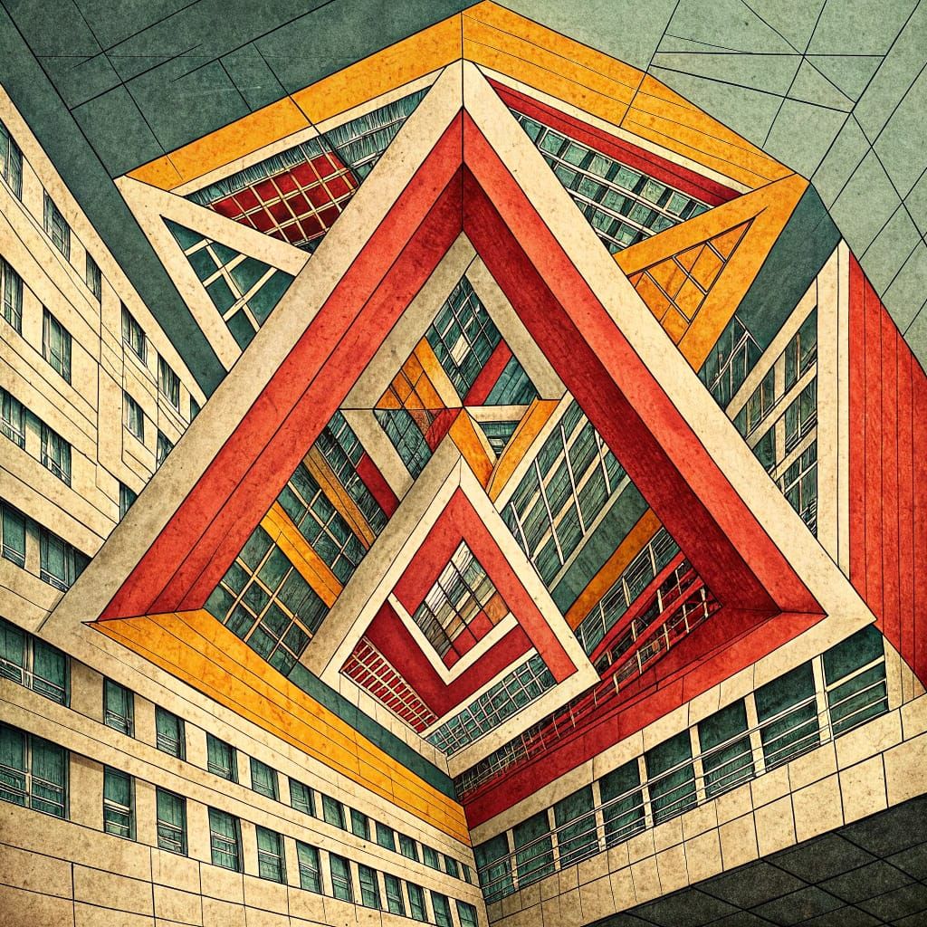Parallel parallelograms - Futuristic Geometric Artwork in N...