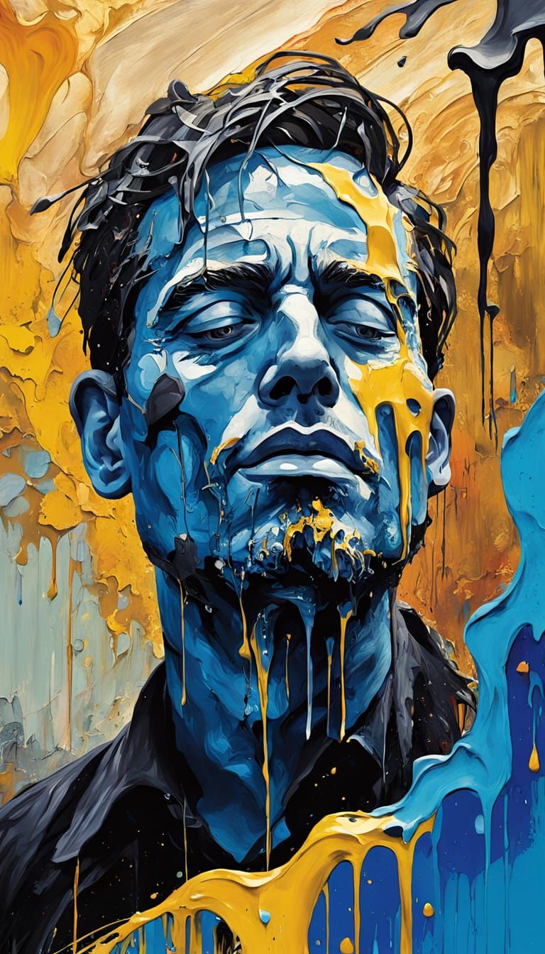 George Oliver drip painting of dripping in painting surrealism vibrant ...