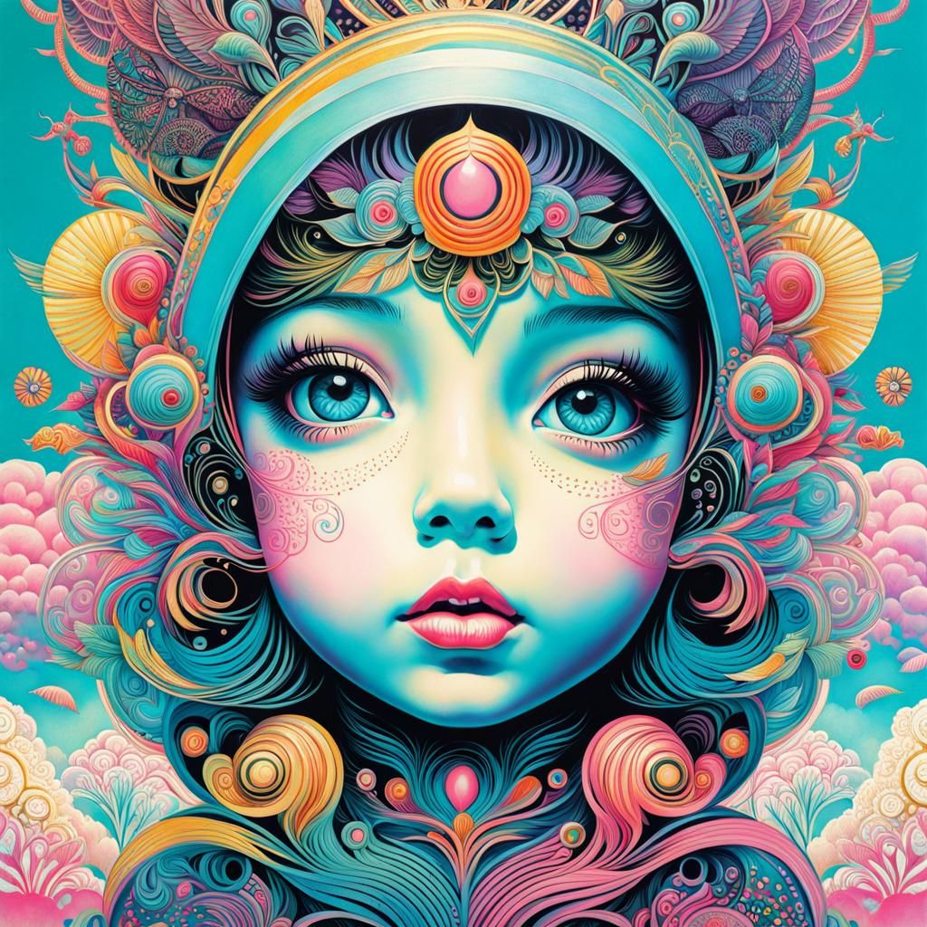 Vector Art, Innocence 🩷🩵 - AI Generated Artwork - NightCafe Creator