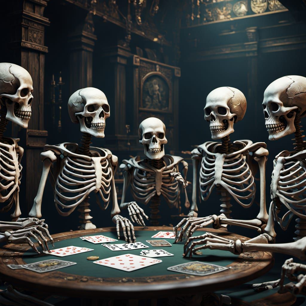 Fantastical Skeletons Gather Around a Table for a ... - AI Art