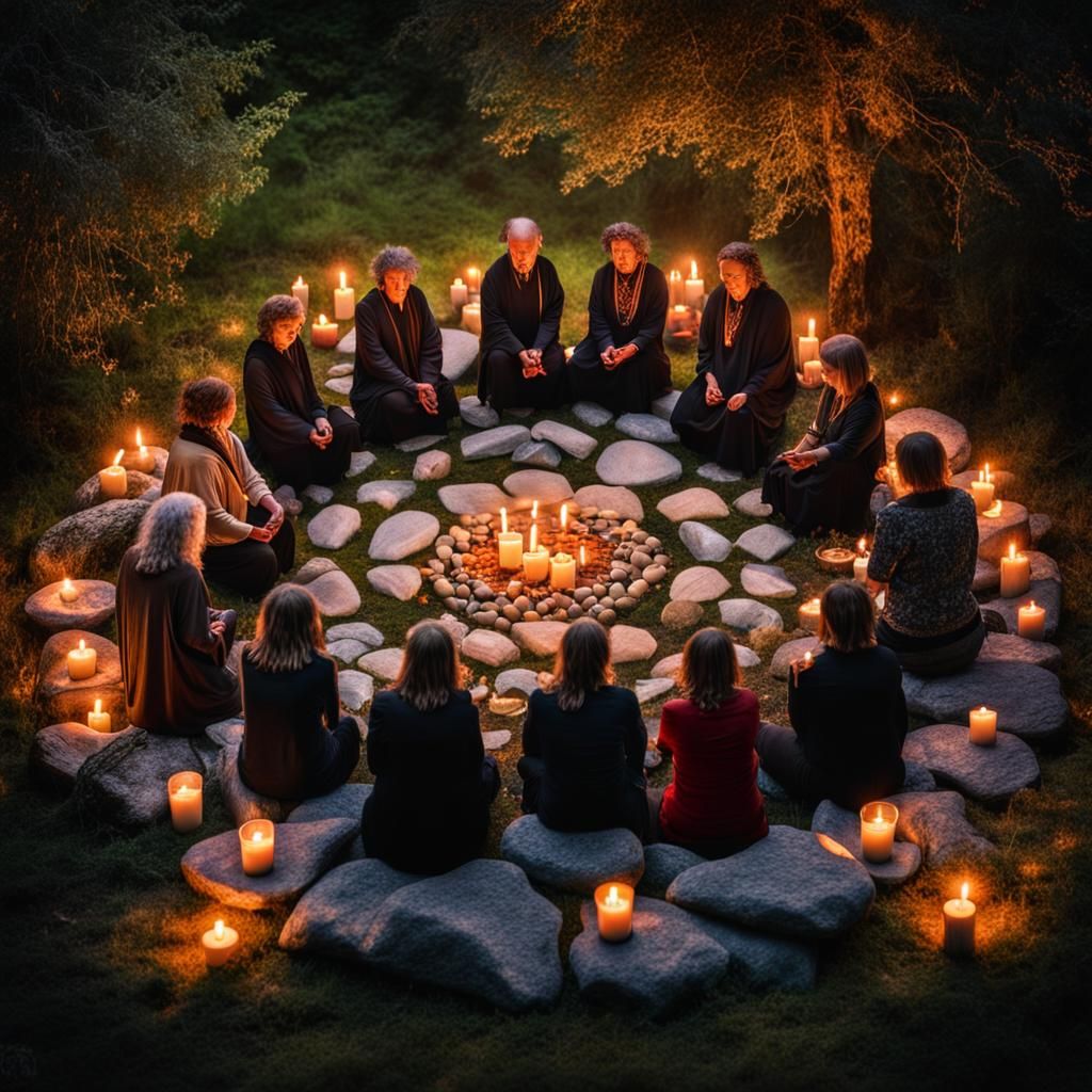 Wiccan Ritual Circle. - AI Generated Artwork - NightCafe Creator