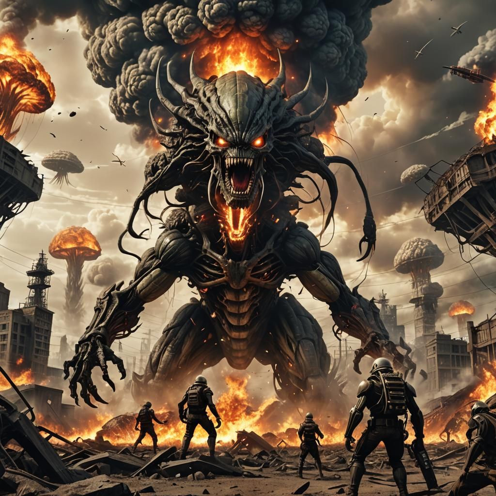 Nuke the Kaiju! - AI Generated Artwork - NightCafe Creator