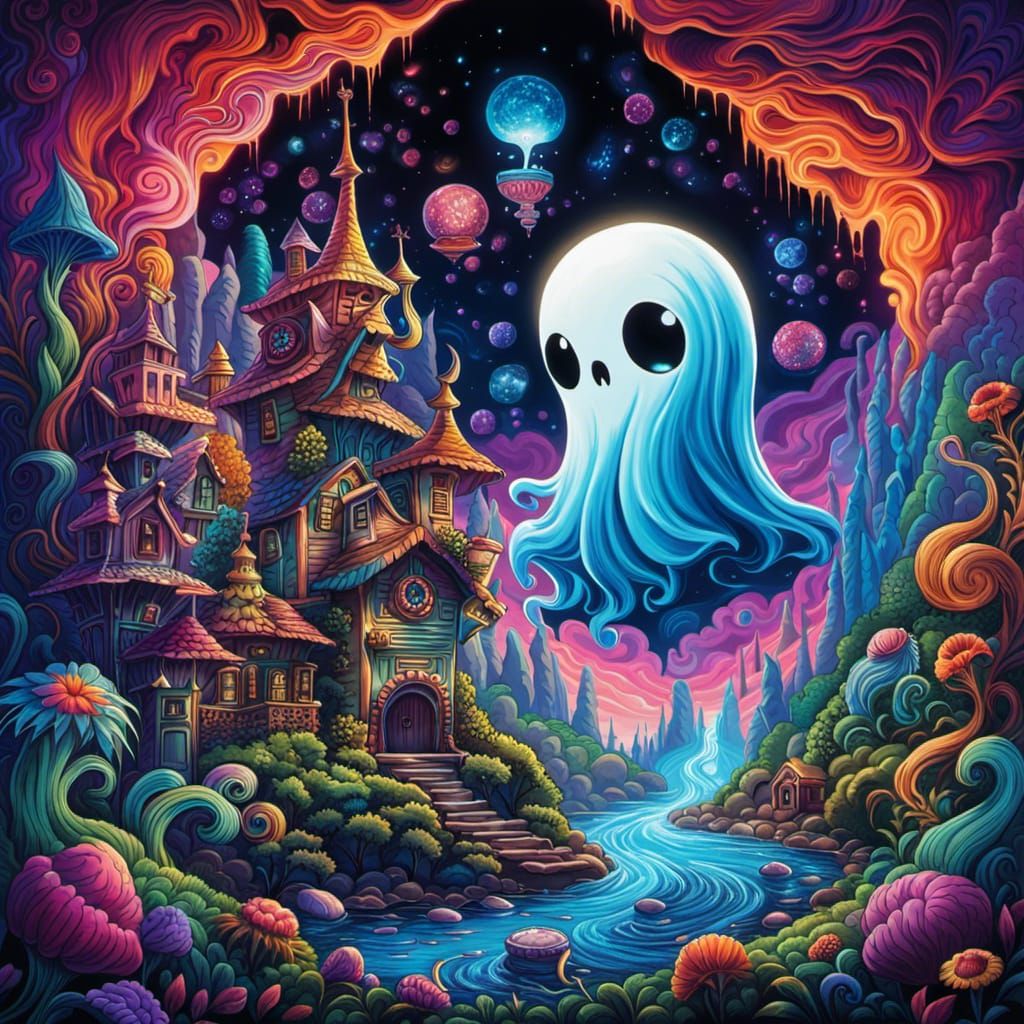 Cute psychedelic ghost - Cute psychedelic ghost