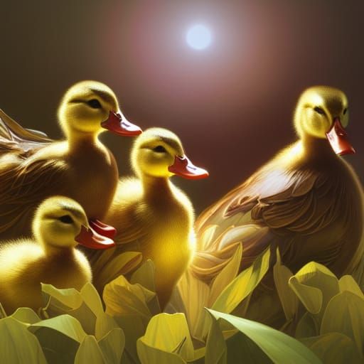 family ducklings portrait, 8k resolution concept art portrait by Greg ...