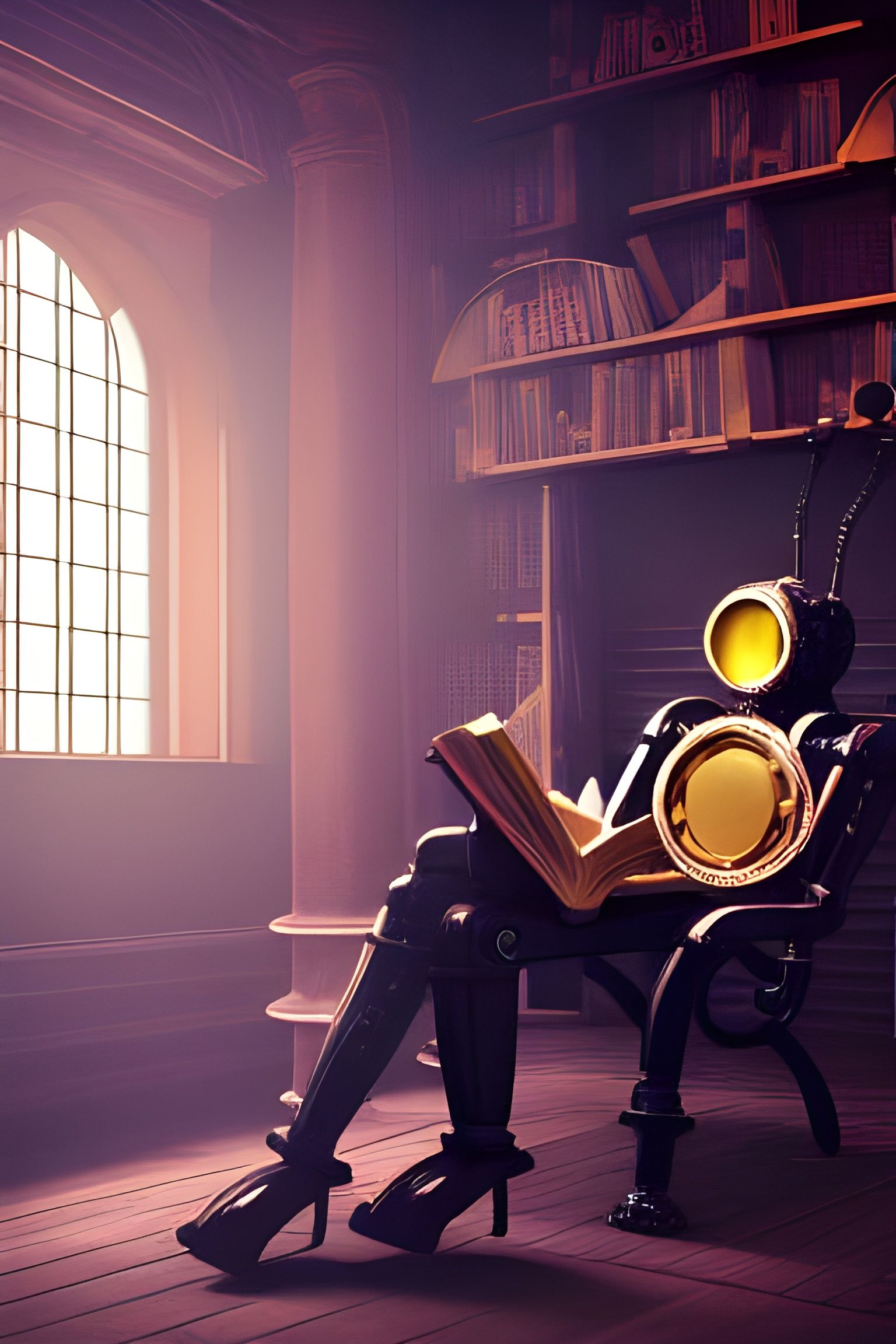 Reading Robot v3 - AI Generated Artwork - NightCafe Creator