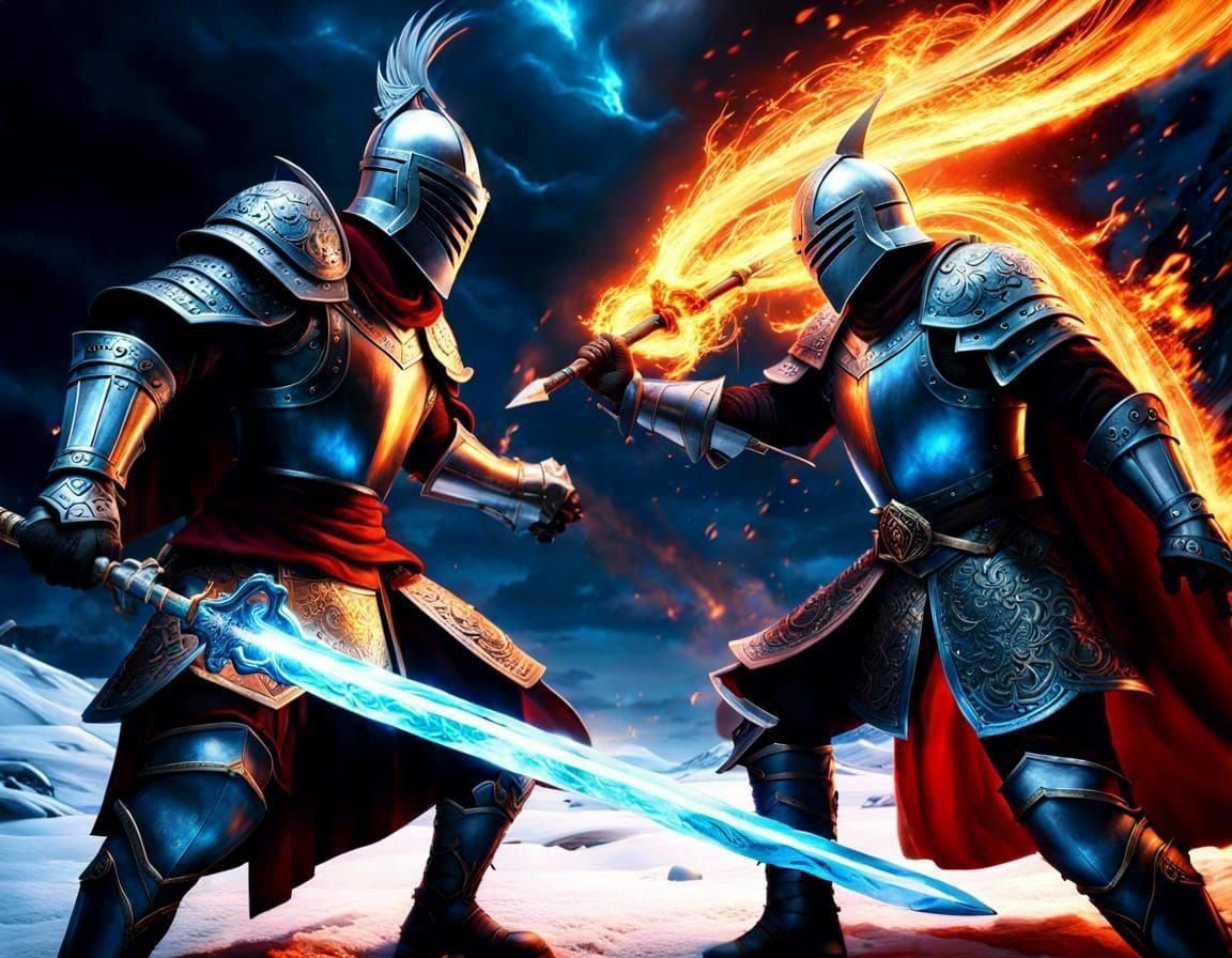 Ice vs. Fire : r/nightcafe