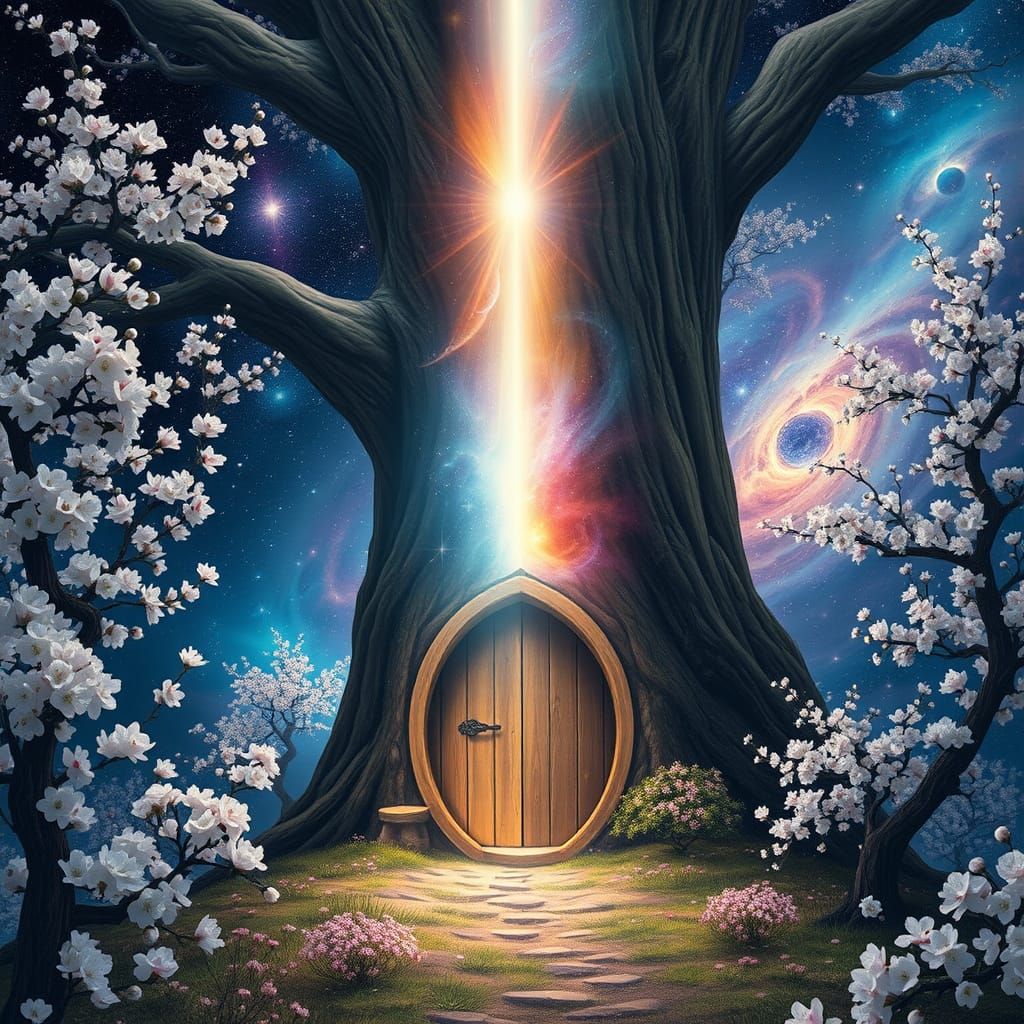 Heart of the forest 2 - Whimsical Celestial Forest Scene