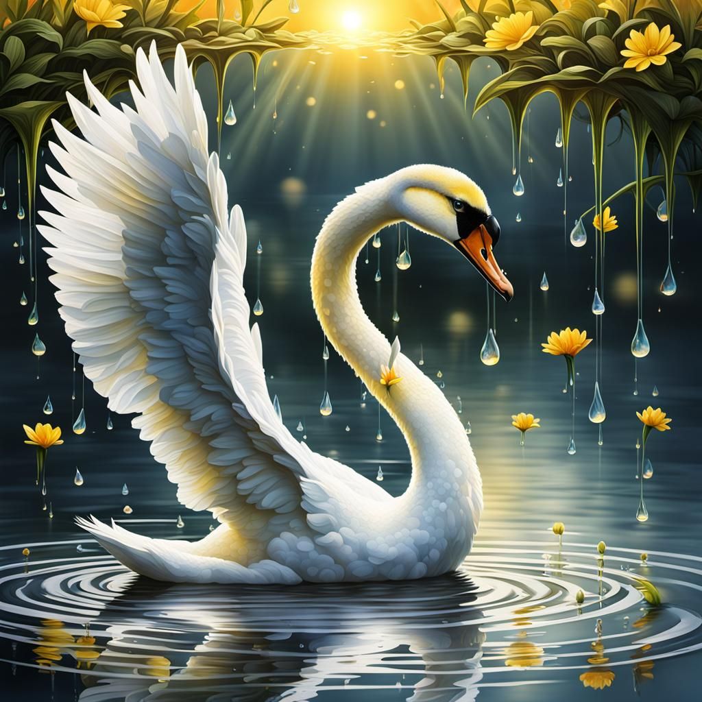 Spring Swan - AI Generated Artwork - NightCafe Creator