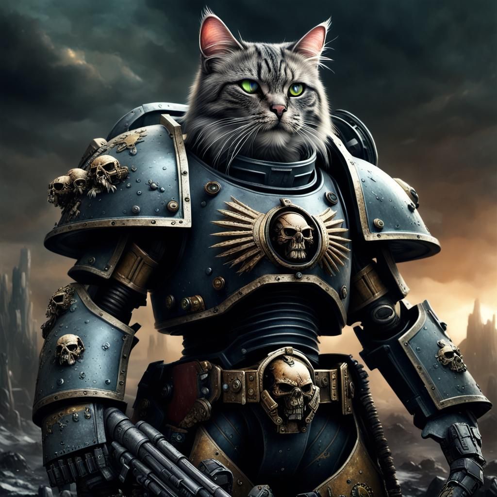 Cat Space Marine - AI Generated Artwork - NightCafe Creator