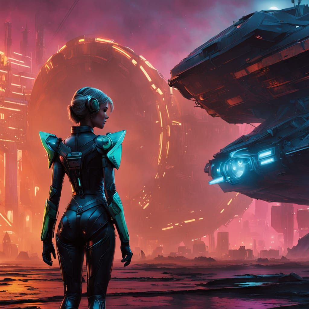 Cyborg Tinkerbell Battles Zombie Pirates in Epic B... - AI Art