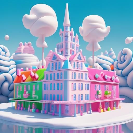 marshmallow world, everything made from marshmallows. marshmallow ...