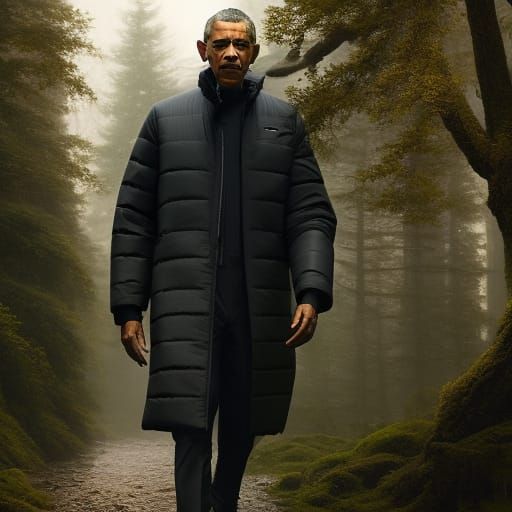 Puffer Jacket : Barack Obama - AI Generated Artwork - NightCafe Creator