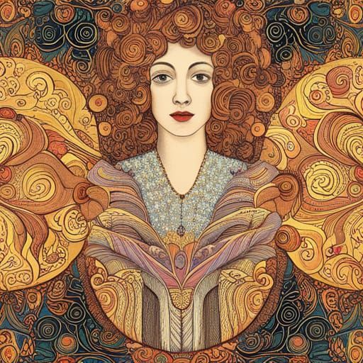 Boho botanical 1900s Erte repeating pattern pencil sketch jazz bebop ...