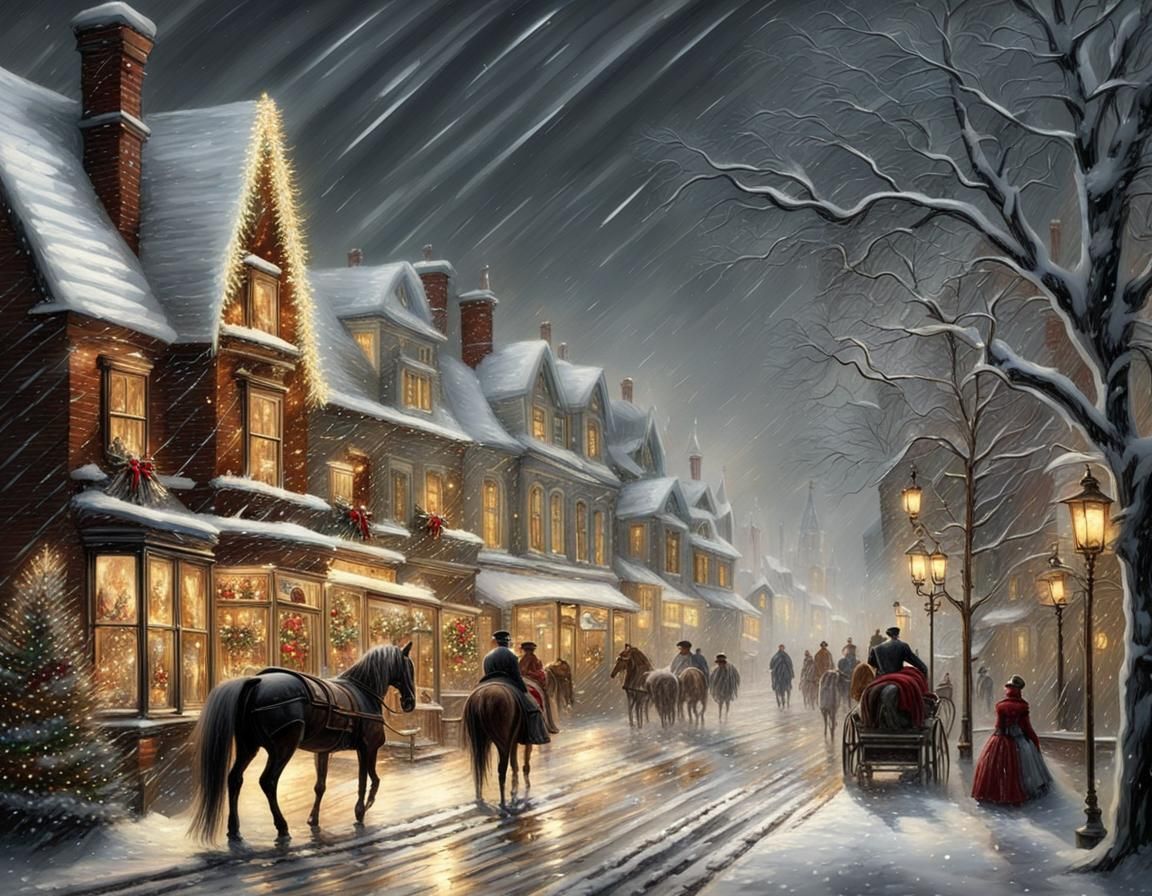 Holidays in a Victorian Village - AI Generated Artwork - NightCafe Creator