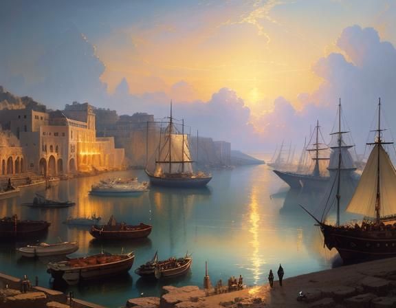 The Harbour of Carthage - AI Generated Artwork - NightCafe Creator