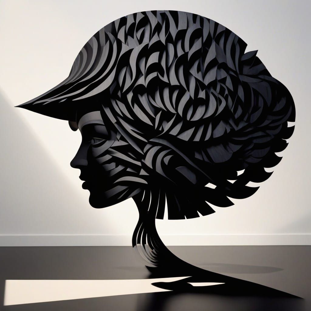 Intricate 2.5D Calligram with Raised Edges and Sha... - AI Art