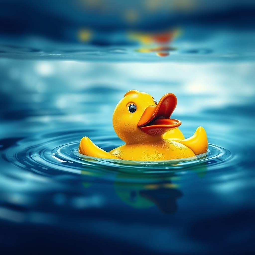 Drowning Rubber Duck - Sinking Rubber Duck in Dreamy Water S...