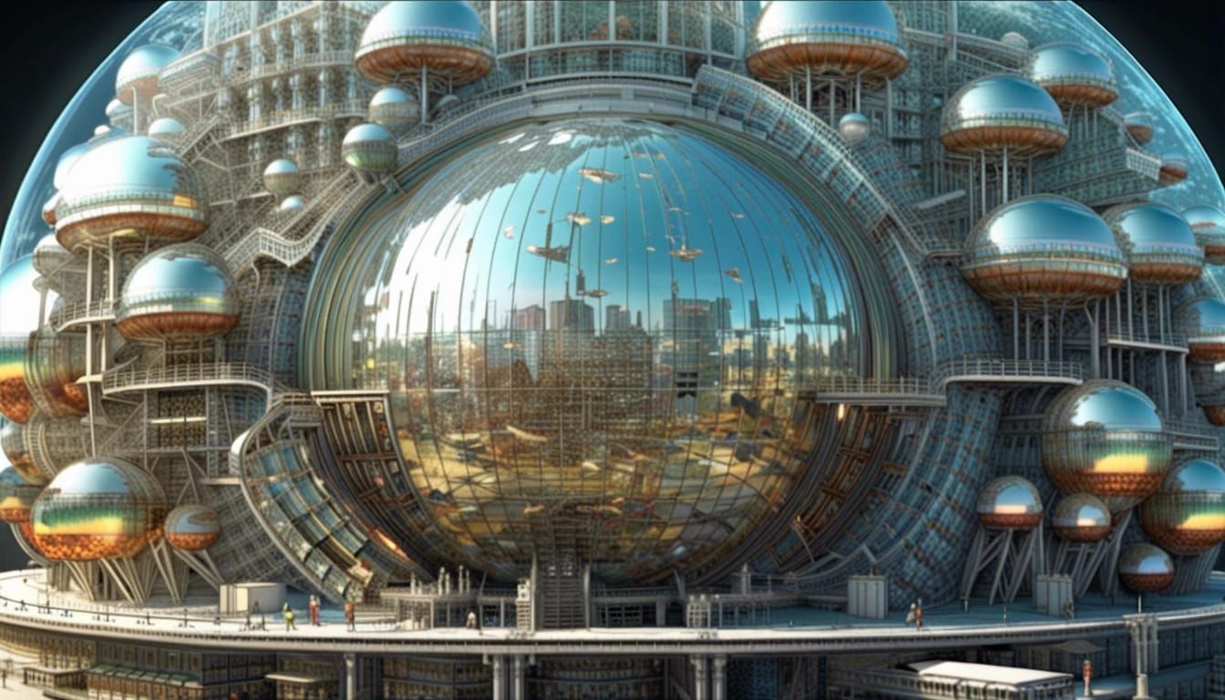 glass sphere megastructure, by katsuhiro otomo and kikuchi tsutomu ...