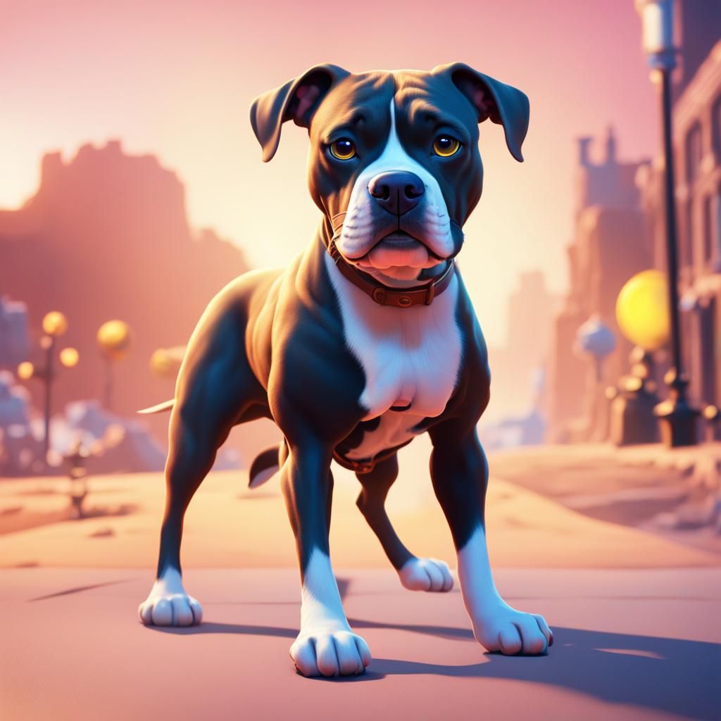 a cute boxer pit bull mix dog - AI Generated Artwork - NightCafe Creator