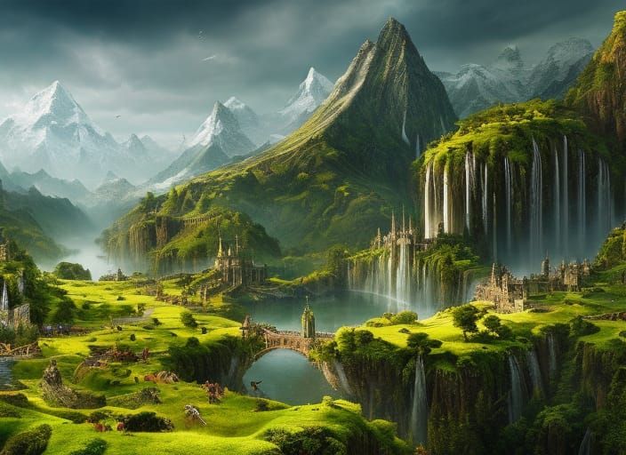 Elven fantasy landscape - Epic Elven Landscape in Hyperreal...