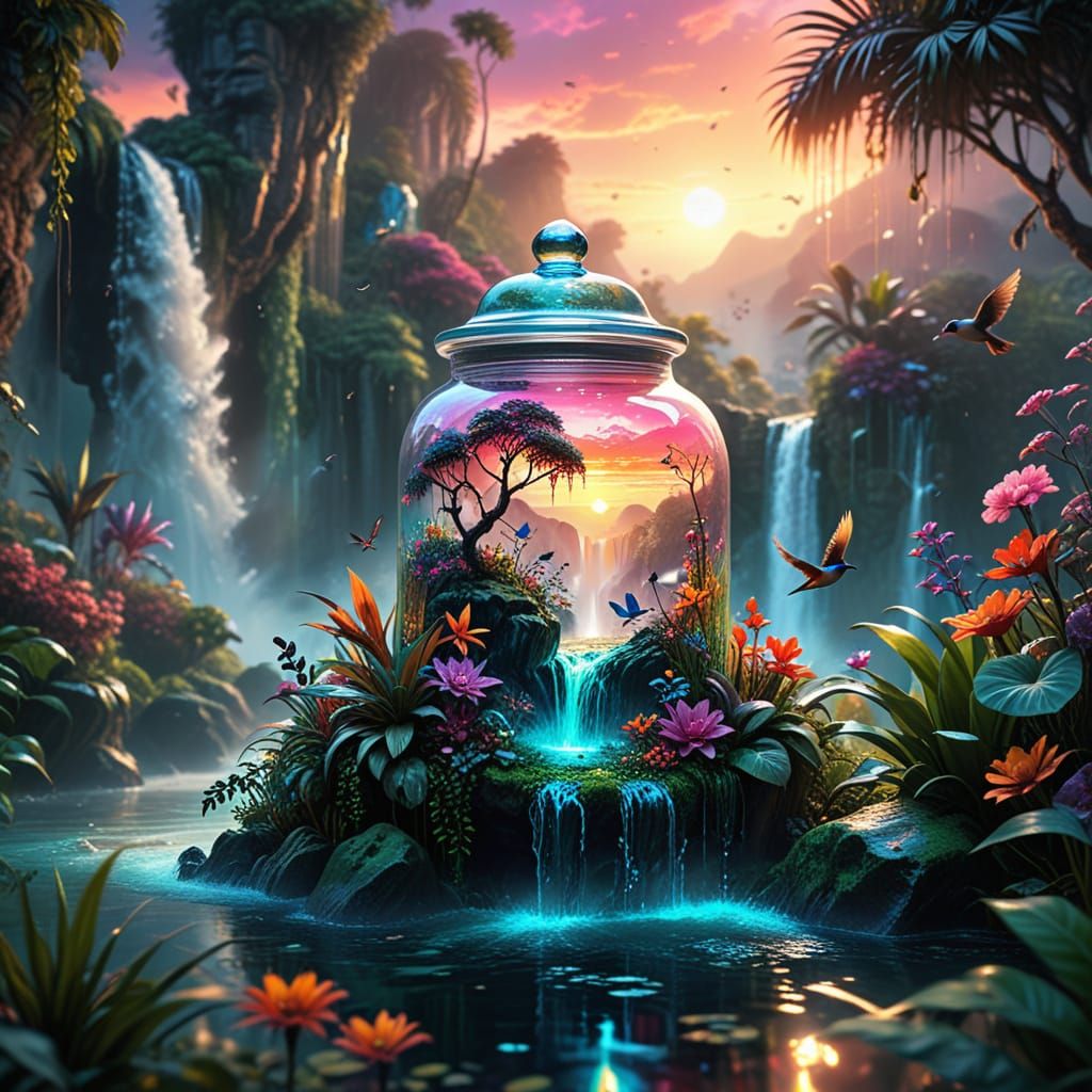 Divid Dream - Ethereal Fantasy World in Vibrant Oil Painting...