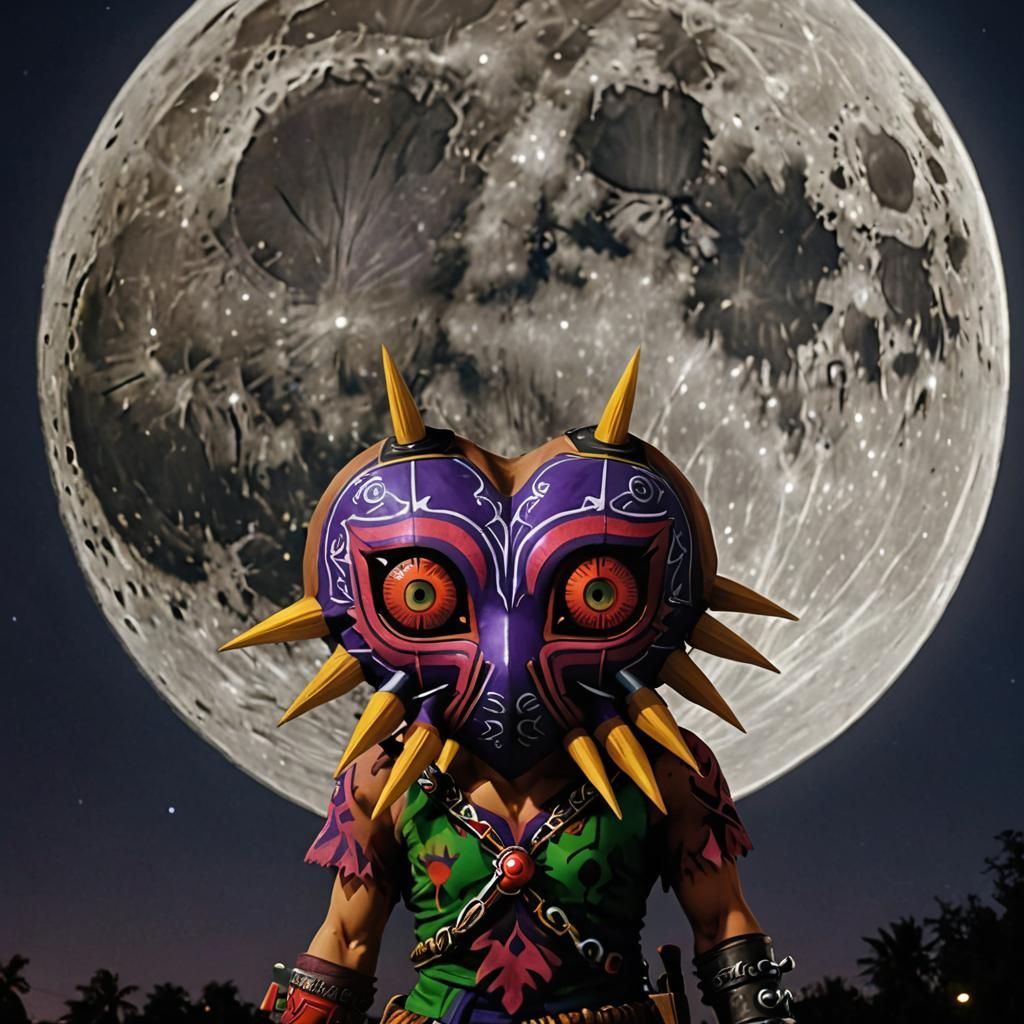 majora's mask moon - AI Generated Artwork - NightCafe Creator