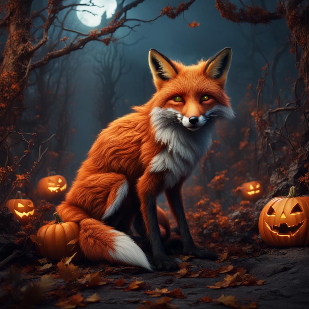 Halloween fox - AI Generated Artwork - NightCafe Creator