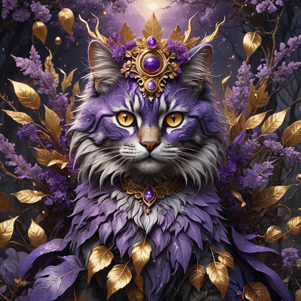 purple feline queen - AI Generated Artwork - NightCafe Creator