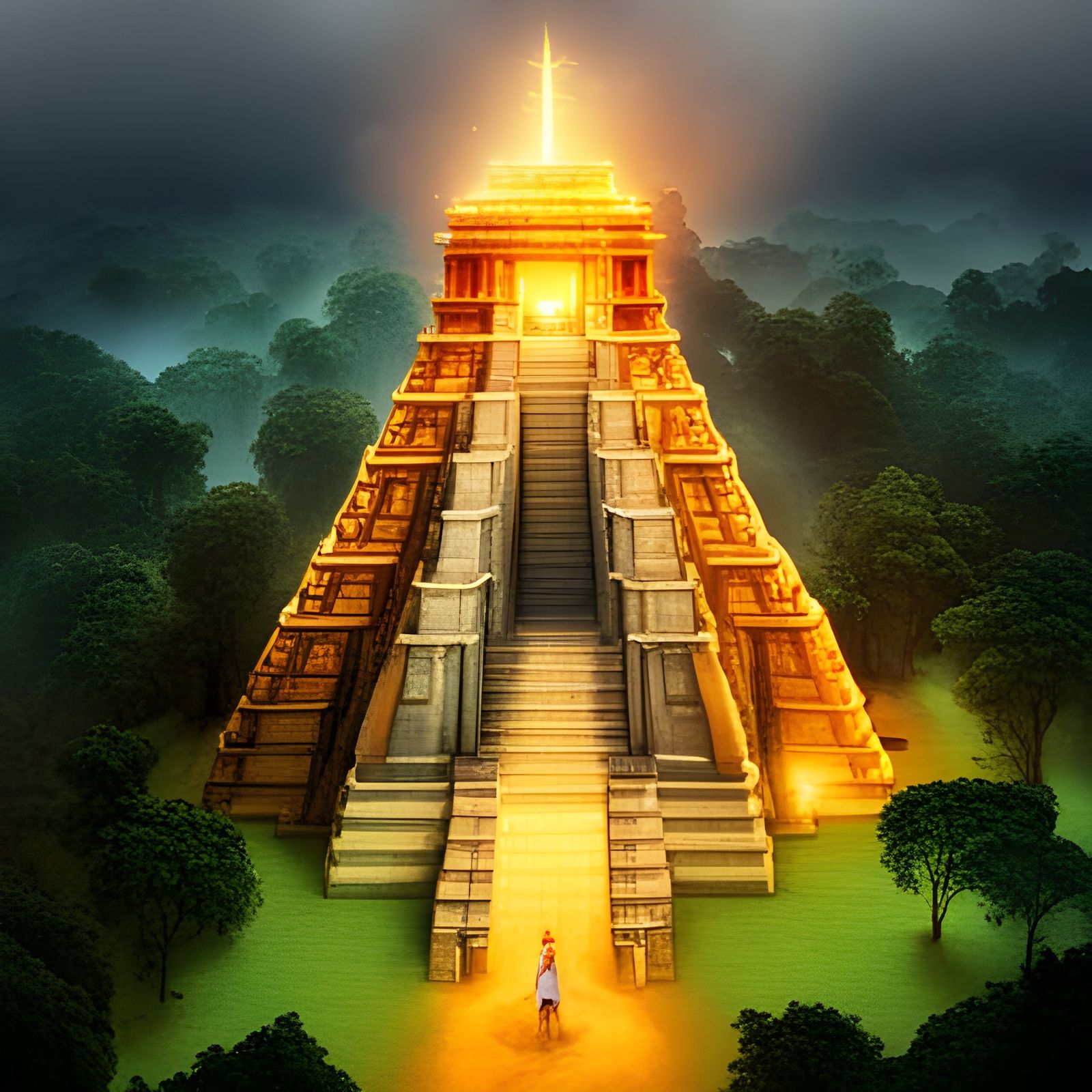 Mayan temple in the jungle on fire - AI Generated Artwork - NightCafe ...