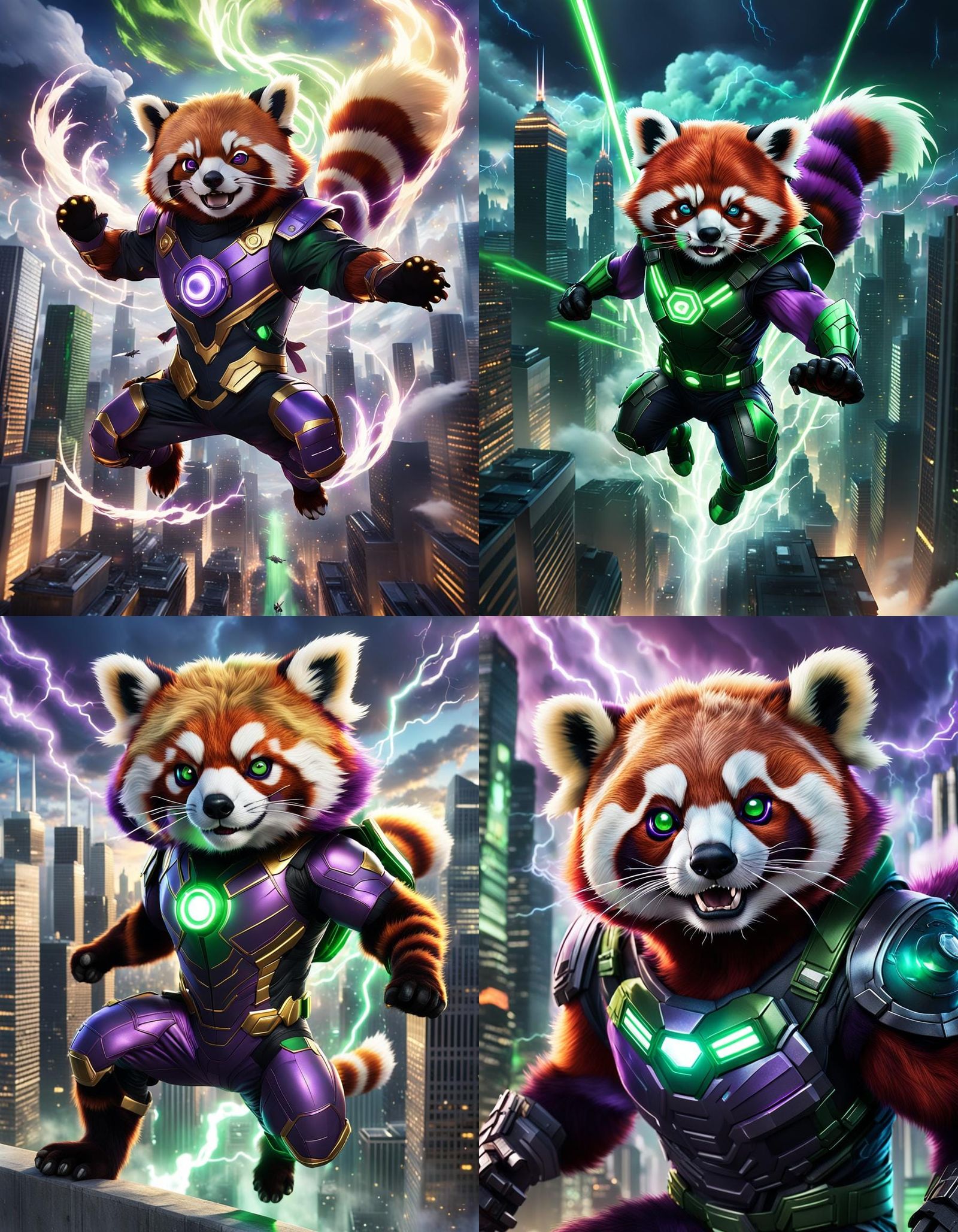 Raddicus Spark Series 1 - Cyberpunk-Style Red Panda Hero Soa...