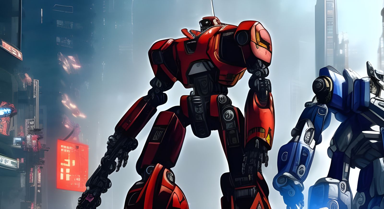 Mecha City Sentinels #11 - AI Generated Artwork - NightCafe Creator