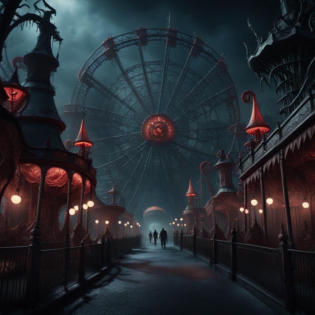 very dark scary theme parks bone-chilling narrative set in a nightmarish amusement park inspired ...
