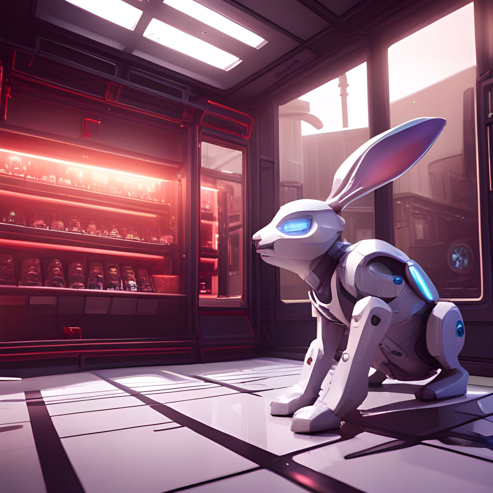 Pet Robot Bunny Waiting For Owner - AI Generated Artwork - NightCafe ...