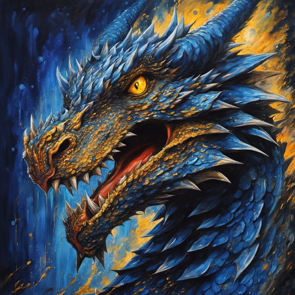 Blue dragon 8 - AI Generated Artwork - NightCafe Creator